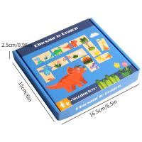 China Wooden Dinosaur Pairing Puzzle Domino Building Block Toys ADS-9 Model with 90 PCS per Carton and 16.5 KG Packing Weight for sale