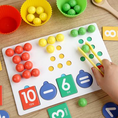 China YF-12 Wooden Number Cognitive Educational Toy with Clip Beads - 53×41.5×49cm Packing Size, 40 PCS per Carton for sale