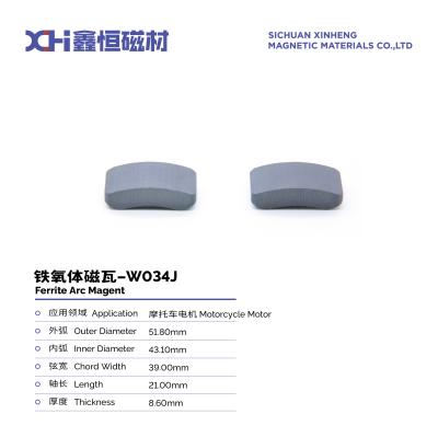 China Tile Sintered Permanent Magnet Ferrite For Motorcycle Motor W034J for sale