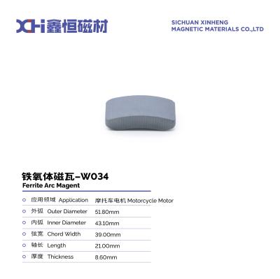 China Wet-Pressed High-Temperature Firing Ferrite Magnet Is Used In Motorcycle Motors W034 for sale