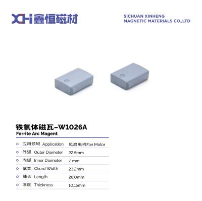 China High Temperature Sintering Forming Circular Arc Permanent Magnet Ferrite For Fan Motor W1026A for sale