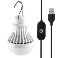 China 5W Dimmable USB LED Light Bulb 3000K Warm White 500lm Hook Design Portable for sale