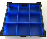 China Anti UV Plastic Storage Compartments Rectangular Blue Plastic Storage Box Dividers for sale