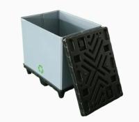 China Customized Logo Foldable Plastic Sleeve Box with Pallet and Lid for Logistic Container Impact Resistant for sale