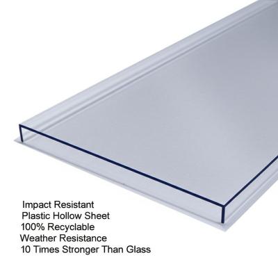 China Impact Resistant Plastic Hollow Sheet 100% Recyclable Weather Resistance 10 Times Stronger Than Glass for sale
