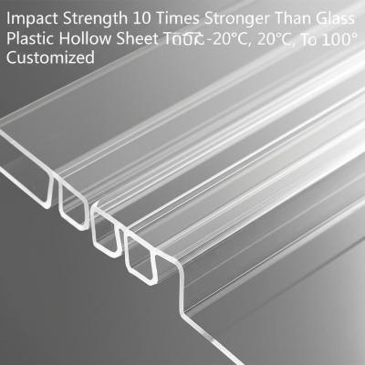China Impact Strength 10 Times Stronger Than Glass Plastic Hollow Sheet Temperature Resistance -20°C To 100°C Customized for sale