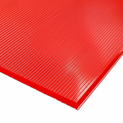 China Red Plastic Hollow Sheet with UV Coating and UL94 V-0 Flame Retardant Performance for sale