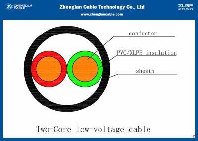 China 0.6/1KV 2 Cores Unarmoured LV Power Cable IEC 60228 （AL/CU/PVC/XLPE）Nominal Section：2*1.5~2*240mm² for sale