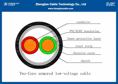 China IEC 60502-1 2C Armoured Power Cable , Xlpe Insulated （CU/XLPE/LSZH/STA/NYBY/N2XBY/NYRGBY/NYB2Y） for sale