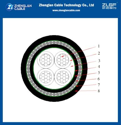 China Undergroud Aluminum Cable Low Voltage 0.6/1kv Xlpe Insulation With Steel Wire Armour 4x70mm2 AL/XLPE/PVC/SWA/PVC for sale