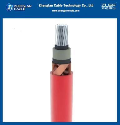 China AL/SC/XLPE/SC/CWS/PVC/CTS/PVC1x240/25mm2 IEC 60502-2 8.7/15KV Copper Wire Shield + Copper Tape Shield Sheath Red Medium Voltage Power Cable for sale