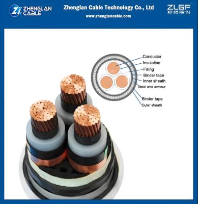 China Underground Armoured Power Cable steel wire armored xlpe insulation 8.7/15kv YJV32 3x150mm2 IEC 60502-2 for sale