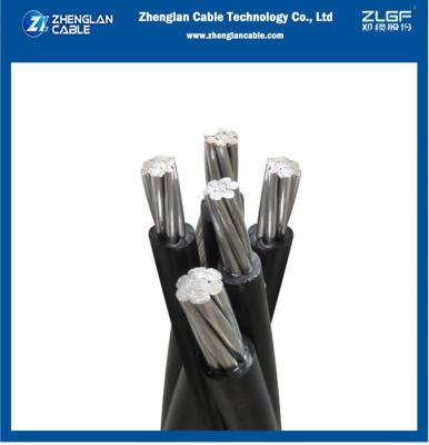 China Quadruplex Neutral Supported Aluminum Cable 1kv Aerial Bundled 4x10mm2 Xlpe Insulated for sale