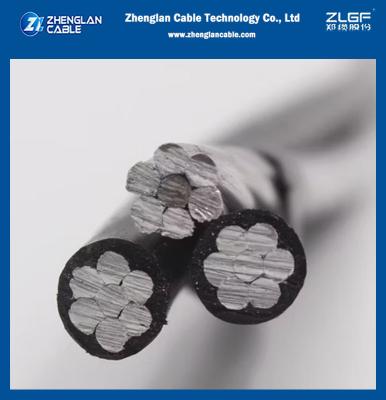 China 0.6/1kv Aluminum / Aluminum Alloy Conductor XLPE Insulated 2*1/0+1/0 AAAC AWG ABC Cable Overhead Bundled Electric Wire Service Drop Triplex for sale