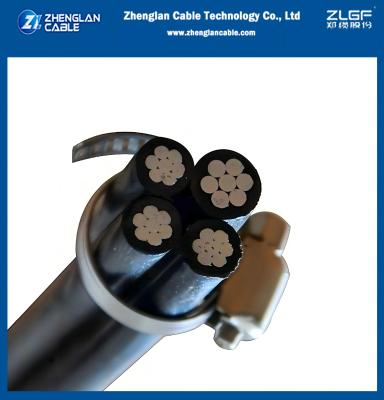 China 0.6/1kv Low Voltage Aerial Bundled Cable Aluminum+aluminum alloy Conductor AAC/XLPE+AAAC/XLPE ABC 3x25+54.6mm2 NFC33-209 for sale
