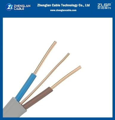 China 300/500v Twin Electrical Cables with Earth Wire Flat Electrical Wires CU/PVC/PVC with bare earth wire 2x2.5+1.5mm2 for sale