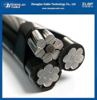 China Overhead Insulated Cable 0.6/1kV Triplex Aluminum Conductor XLPE Insulated Phase Conductors and Bare AAAC Neutral Wire 2x1/0+1/0AWG for sale