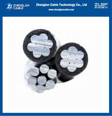 China 0.6/1kv Aerial Bundled Cable AAC/XLPE+AAC/XLPE+AAAC phase cable with xlepe insulation and neutral cable is bare 2x2/0+2/0AWG for sale