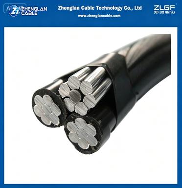 China Low Voltage ABC Cable 2x6+6awg Purpura Aluminum Conductor Triplex Overhead Service Drop Cable Wire for sale
