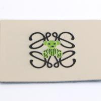 China Custom Hot Stamping Logo Printing Real Leather Patch For Clothes And  Hat for sale