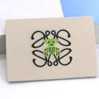 China Custom Hot Stamping Logo Printing Real Leather Patch For Clothes And  Hat for sale