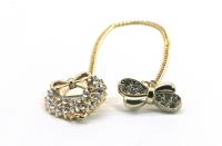 China Diamond Inlaid Collar Lapel Pin Gold Copper Color For Clothing Pendant 2.5cm for sale
