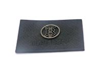 China Laser Engraved Leather Patches For Clothes With Iron Hat Metal Material for sale
