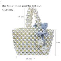 China Hand Weaving Pearl Beaded Handbag Fashion Crochet white silver Color OEM ODM for sale
