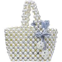 China Hand Weaving Pearl Beaded Handbag Fashion Crochet white silver Color OEM ODM for sale