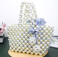 China Hand Weaving Pearl Beaded Handbag Fashion Crochet white silver Color OEM ODM for sale