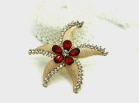 China Five Pointed Star Brooch Pins For Clothes Gold Inlaid Diamond OEM ODM for sale