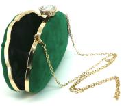 China Fashion Green Evening Handbag , Dinner Clutch Bag Diamond Inlaid 21cm×14.5cm for sale