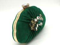 China Fashion Green Evening Handbag , Dinner Clutch Bag Diamond Inlaid 21cm×14.5cm for sale