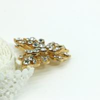 China Fashion Gold Butterfly Brooch , Diamond Butterfly Pin 5cm×5.5cm Size for sale