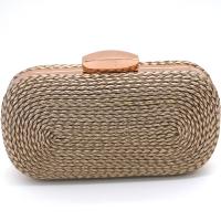 China Leather Material Evening Clutch Handbag Rose Gold Color 20cm×10.5cm for sale