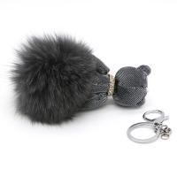 China 3D Bear Doll Key Ring Silver Reflective Cloth Material Filled Cotton 13cm Size for sale