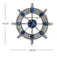 China Round Rudde Fashion Brooch Pin Silver Inlaid Diamond Alloy Copper Material for sale