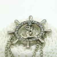 China Round Rudde Fashion Brooch Pin Silver Inlaid Diamond Alloy Copper Material for sale