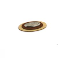 China Elliptic Silver Leather Patches For Clothes Metal Material ODM for sale
