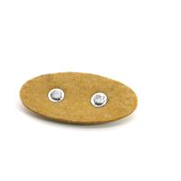 China Elliptic Silver Leather Patches For Clothes Metal Material ODM for sale