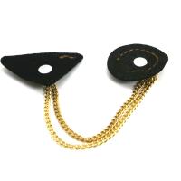 China Triangle Custom Leather Patches For Jackets with Metal hanging chain 5cm×3.5cm for sale