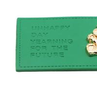 China Metal Logo Leather Patches For Clothes Jeans Grenn Gold Color OEM ODM for sale