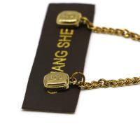 China gilding Custom Leather Logo Patches For Clothes with Gold Metal Chain 7.5cm×2cm for sale