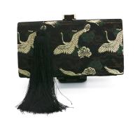 China Embroidered Fabric Evening Clutch Handbag Crane Pattern For Women ODM for sale