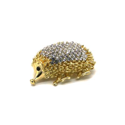 China Alloy Material Gold Hedgehog Brooch For Clothing 3.5cm Size for sale