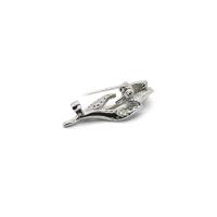 China Rose Shape Silver Collar Pin For Shirt Decorated 3.4cm size OEM ODM for sale