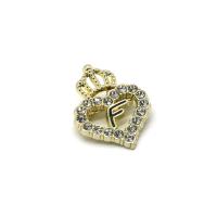China 2.5×1.7cm Crystal Cufflinks For Mens Hollowed Out Heart Crown Diamond Inlaid for sale