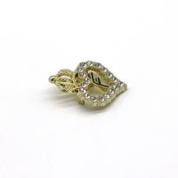 China 2.5×1.7cm Crystal Cufflinks For Mens Hollowed Out Heart Crown Diamond Inlaid for sale