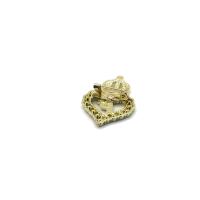 China 2.5×1.7cm Crystal Cufflinks For Mens Hollowed Out Heart Crown Diamond Inlaid for sale