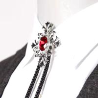 China Red Diamond Collar Lapel Pin For Shirt Collar 5.2cm×5.8cm Size for sale